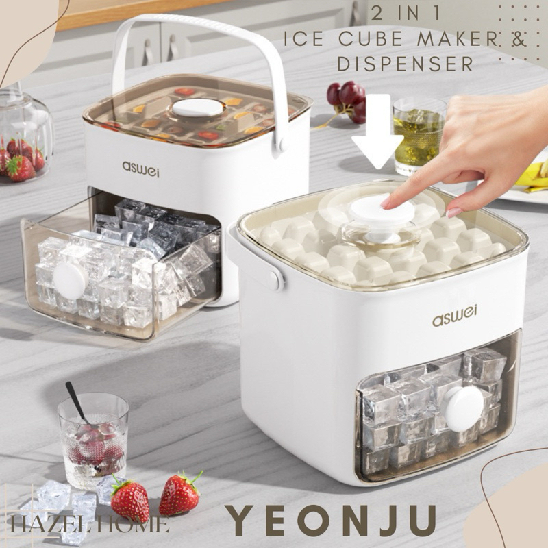 Jual [HAZEL] YEONJU 2 IN 1 ICE CUBE MAKER & DISPENSER | KOTAK CETAK ES ...