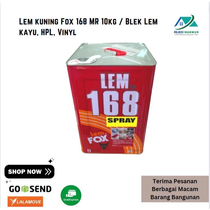 Jual Lem kuning Fox 168 MR 10kg / Blek Lem kayu, HPL, Vinyl (KHUSUS ...