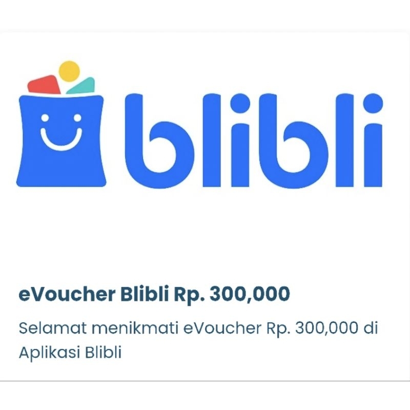 Jual E-Voucher Blibli 300K (Non Fisik) | Shopee Indonesia
