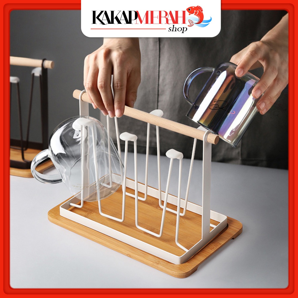 Jual Rak Gelas Besi Cup Holder Organizer Tempat Cangkir Gantungan Gelas Rak Dapur Minimalis 6 ...