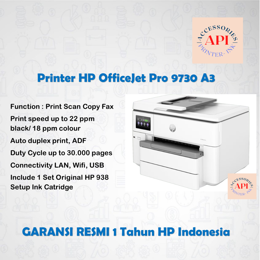 Jual Printer HP OfficeJet Pro 9730 OJ9730 A3 Print Scan Copy Fax - Pengganti OfficeJet Pro 7740 ...