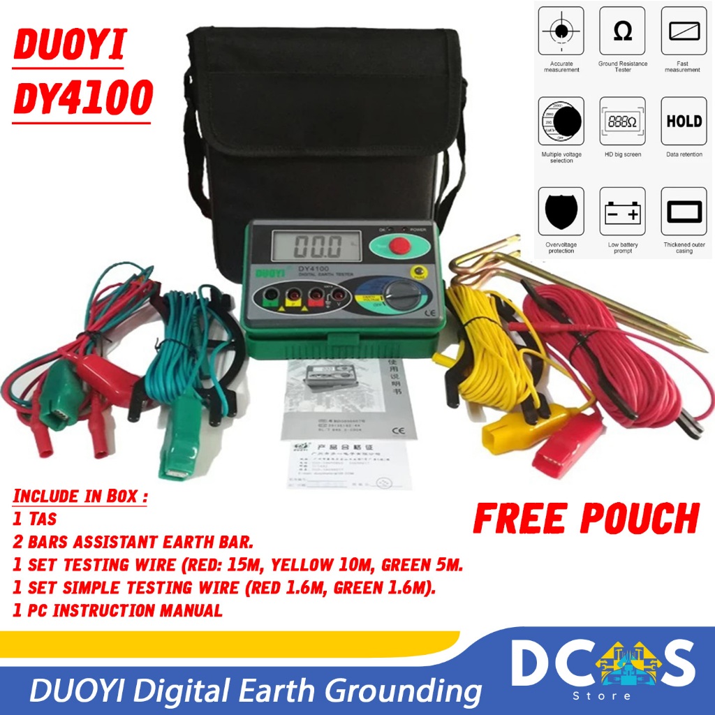 Jual DUOYI Digital Earth Grounding Tester DY4100 Ground Resistance ...