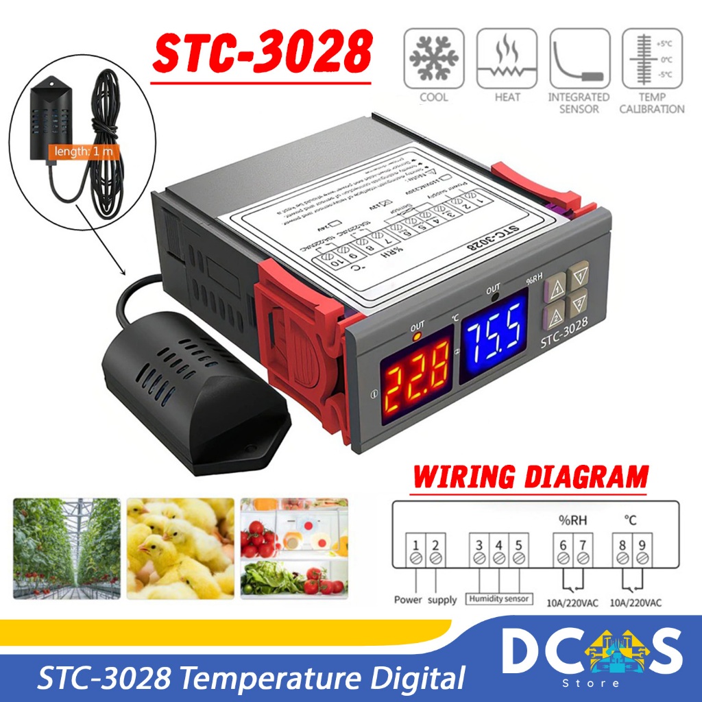 Jual STC-3028 Temperature Humidity Controller Digital Thermostat ...