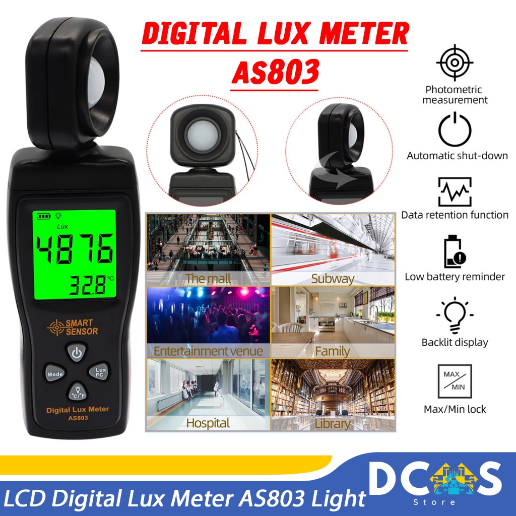 Jual LCD Digital Lux Meter AS803 light meter luminance tester Smart ...