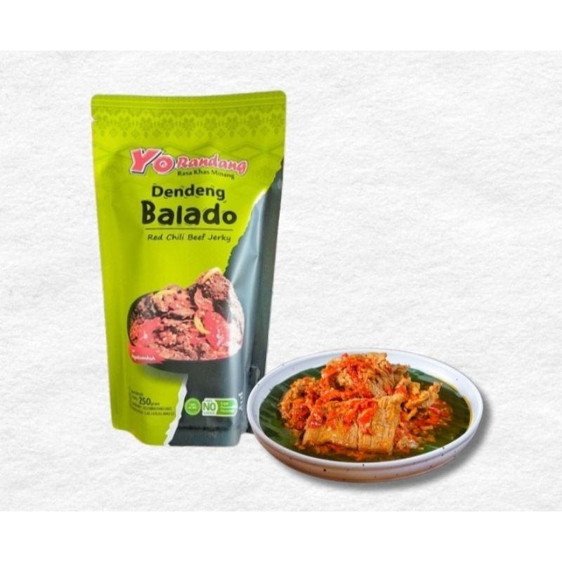 Jual YO Randang Dendeng Balado khas minang HALAL BPOM 250 g | Shopee ...