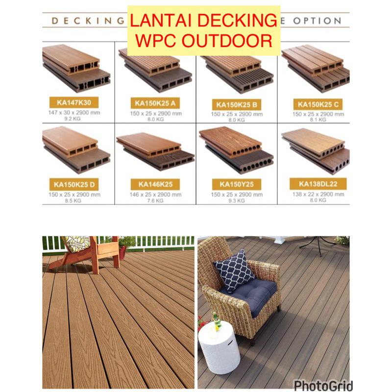 Jual Lantai Decking WPC Outdoor Lantai Decking Garansi 5 tahun | Shopee ...