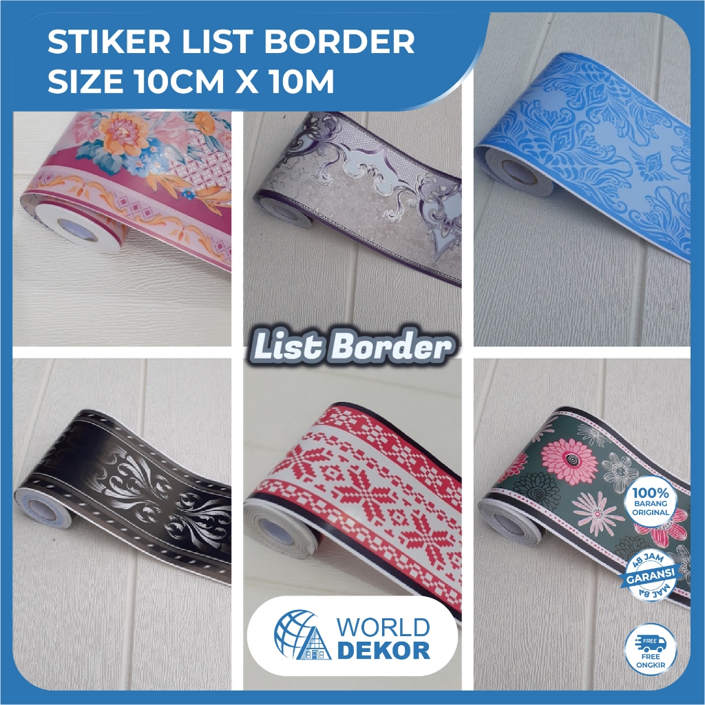 Jual Sticker Border List Tembok Size 10cm x 10m Motif Elegan WD ...