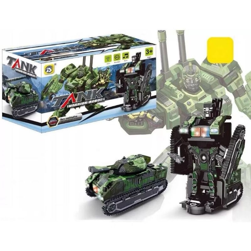 Jual Mainan anak mobil tank warrior robot transform cool deformation ...