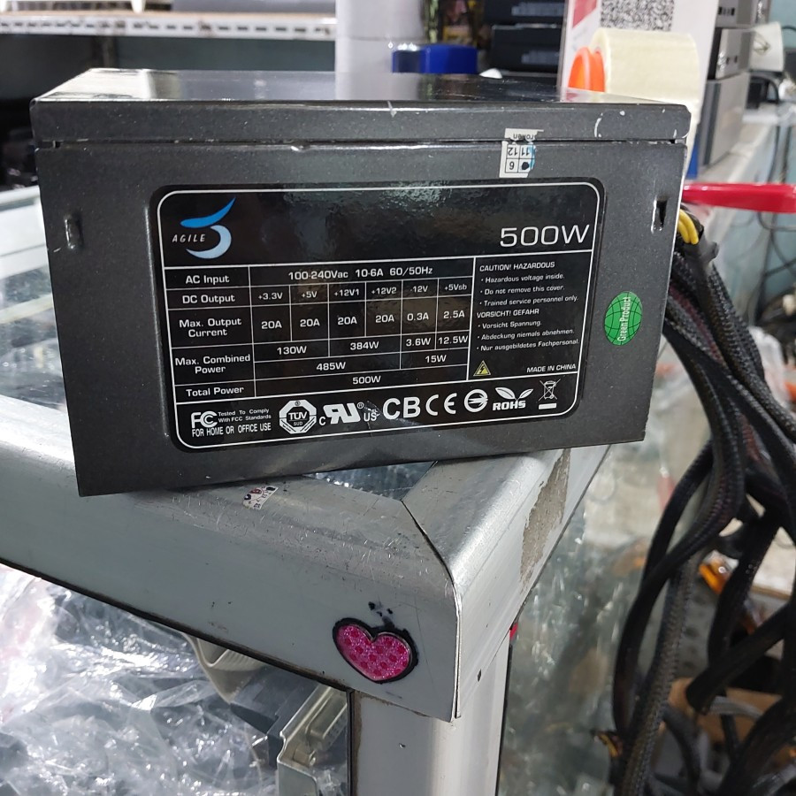 Jual power supply PSU Agile 500watt murah bekas psu gaming modular 8pin ...