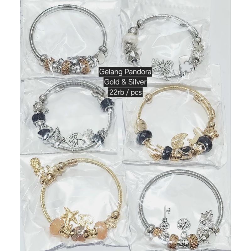 Jual Gelang Pandora Silver Gold ( random ) | Shopee Indonesia
