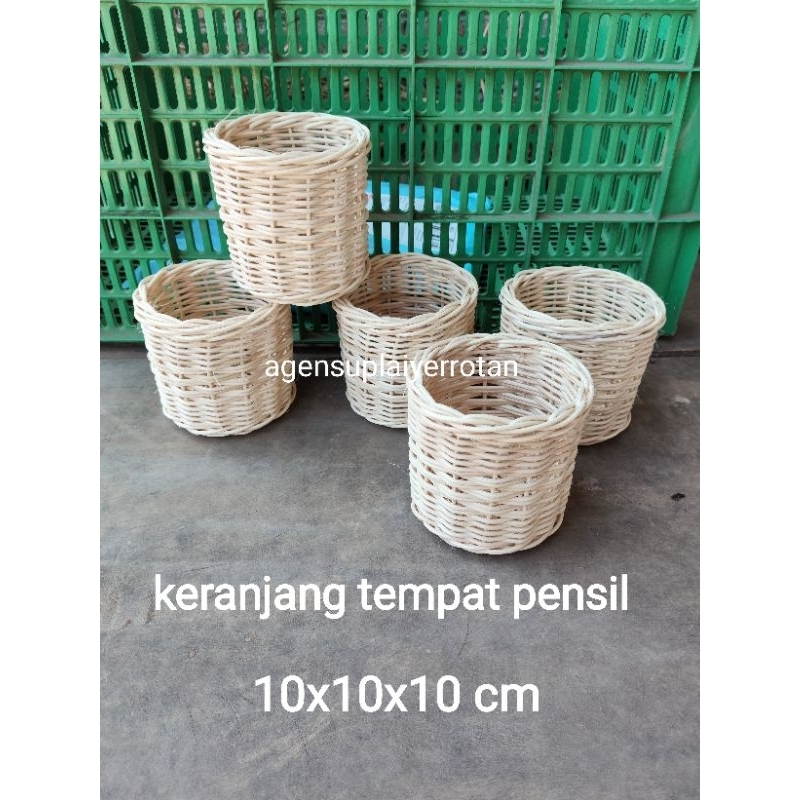 Jual tempat pensil rotan souvenir full rotan halus | Shopee Indonesia