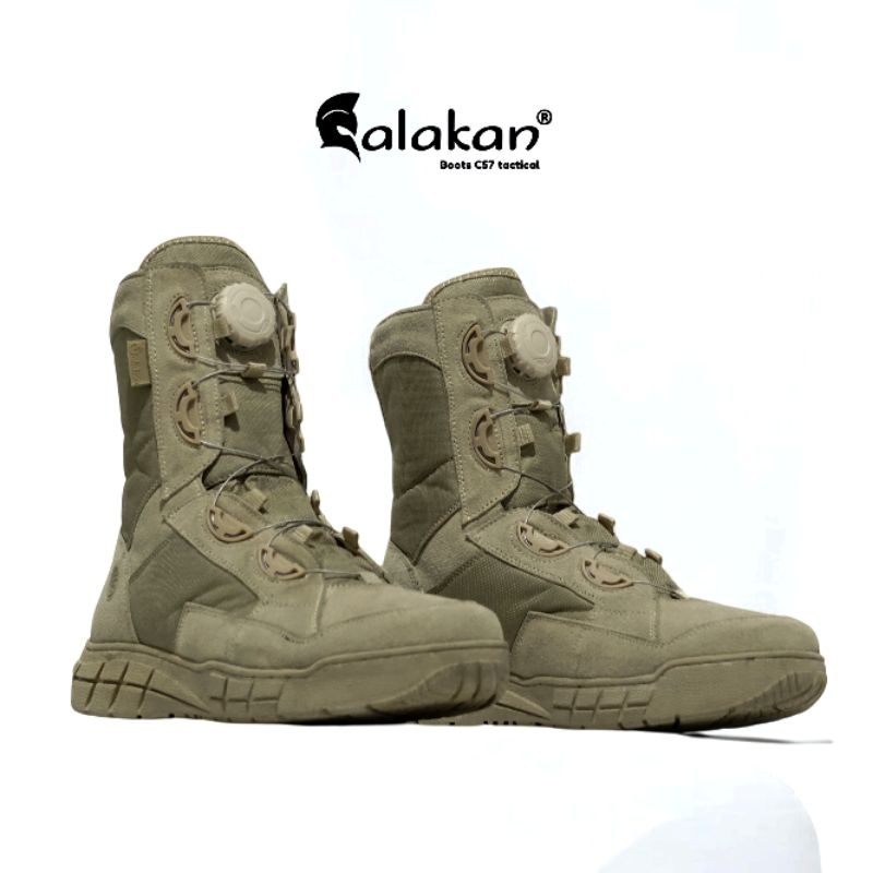 Jual Sepatu Boots Pdl Kulit Suede Cream Tali Putar Original CALAKAN ...
