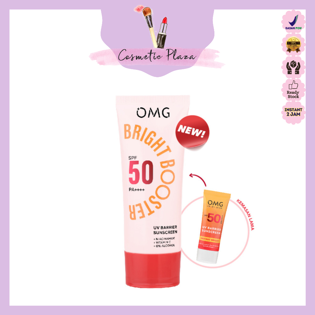Jual OMG Oh My Glow Bright Booster UV Barrier Sunscreen Wajah SPF 50 PA ...