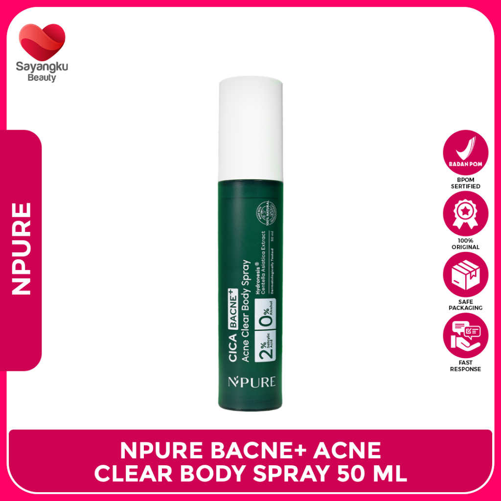 Jual NPURE Bacne + Acne Clear Body Spray 50ml | Shopee Indonesia
