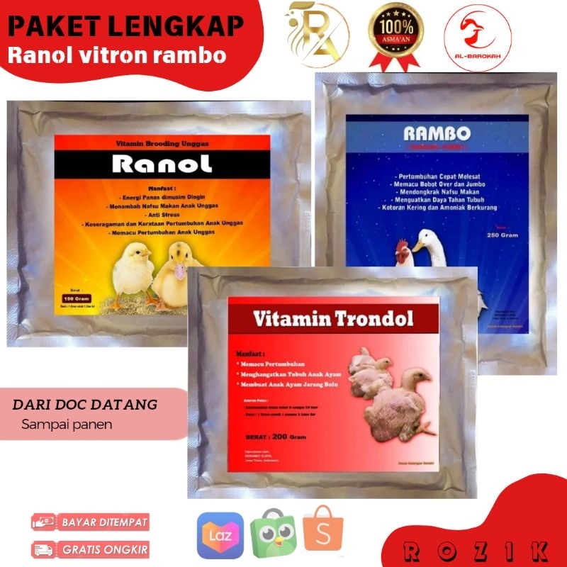 Jual PAKET RANOL VITRON RAMBO vitamin brooding lengkap sampai panen ...