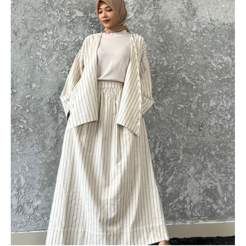 Jual LINKA- Kirei Setelan Cardigan Rok Set Wanita Oversized One Set ...