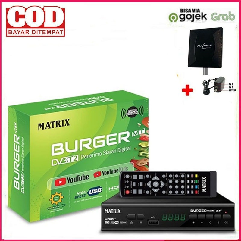 Jual Set Top Box TV Digital Matrix Burger Hijau | Shopee Indonesia