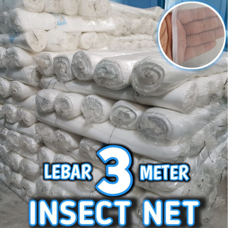 Jual INSECT NET PUTIH & HIJAU LEBAR 3 METER (ROLL) Panjang 50 meter ...
