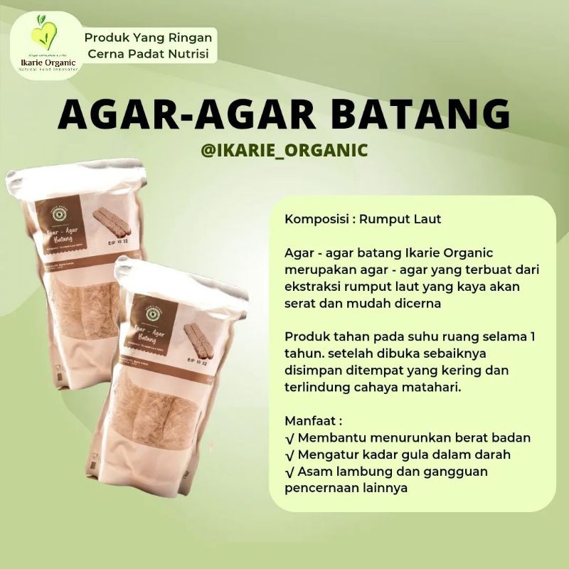 Jual Agar agar batang natural | agar batang ikarie organic | Agar agar ...