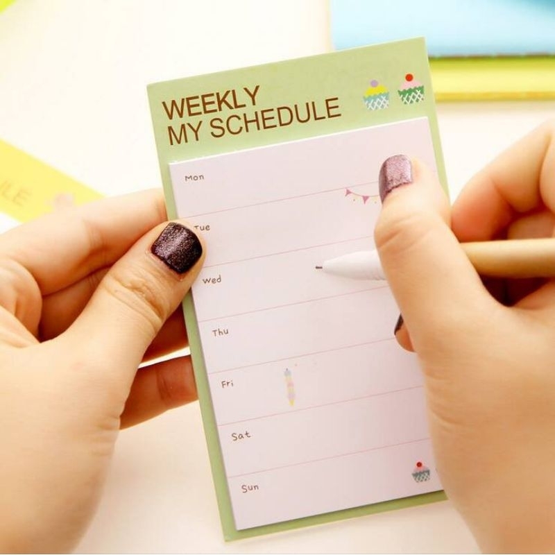 Jual Notes Daily/Weekly Schedule Post It - Agenda harian/mingguan ...
