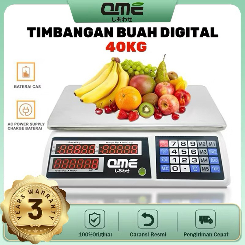 Jual QME Digital Computing Scale 40kg Double Display Timbangan Buah ...