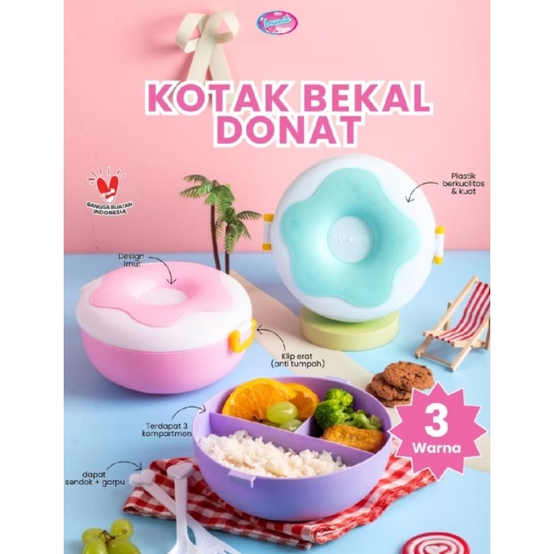 Jual Lovenia Set Lunch Box Donut dengan Sendok | Shopee Indonesia