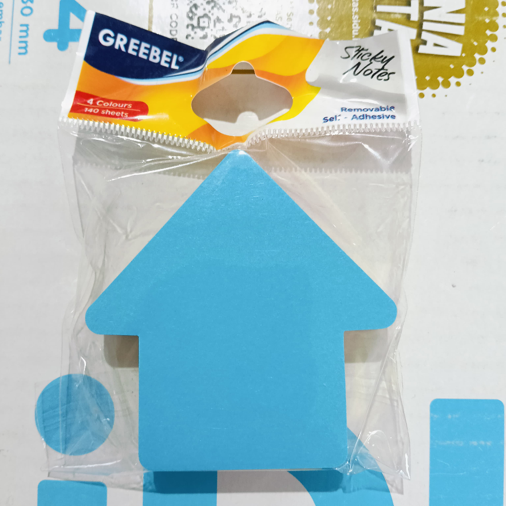 Jual GREEBEL STICKY NOTE BENTUK RUMAH 4 WARNA 100 LEMBAR | Shopee Indonesia