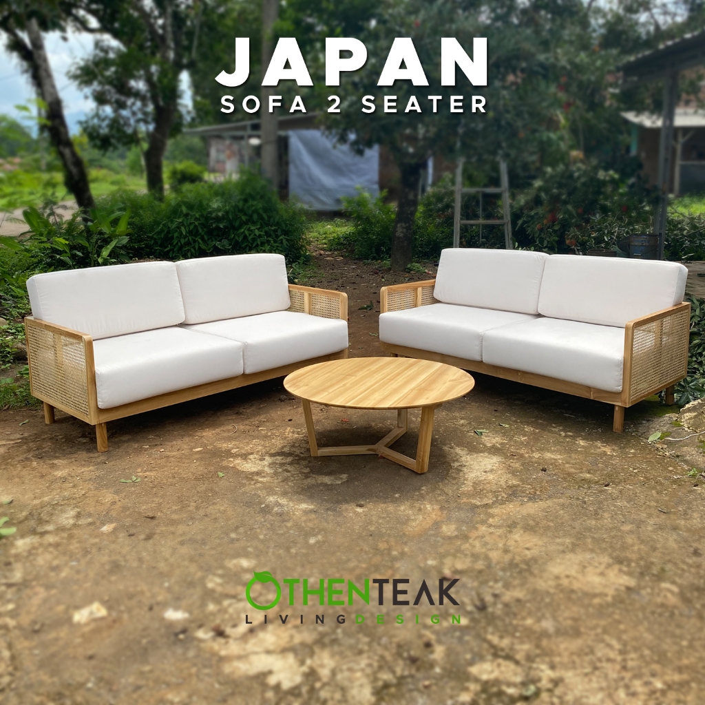 Jual Sofa Rotan Japandi Minimalis OTHENTEAK - JAPAN SOFA | Shopee Indonesia
