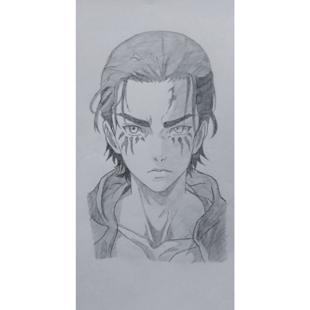 Jual Sketsa Gambar Eren Yeager dari Anime Attack on Titan | Shopee ...
