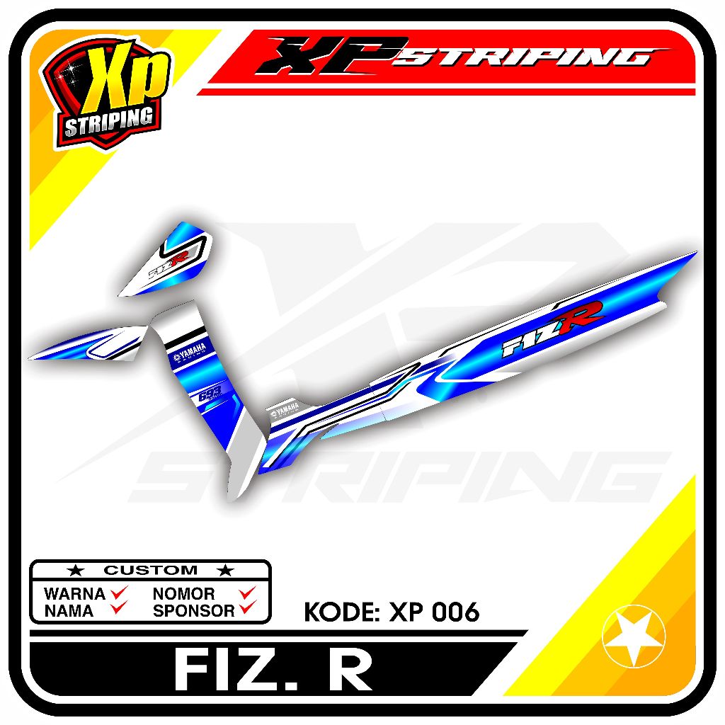 Jual Striping FiZ R - Sticker Striping Yamaha FiZ R Desain Racing XP.06 ...