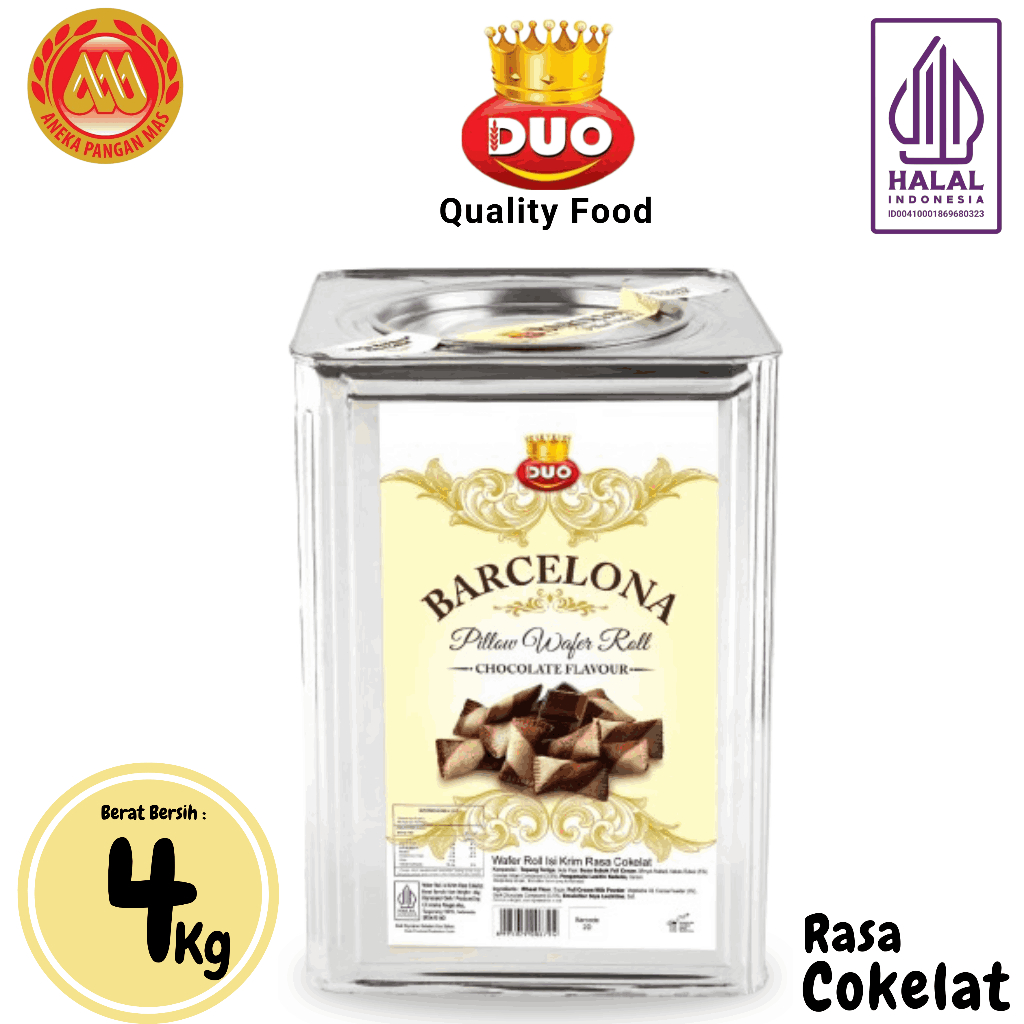 Jual DUO Barcelona Pillow Wafer Krim Cokelat/Strawberry/Pandan/Keju ...