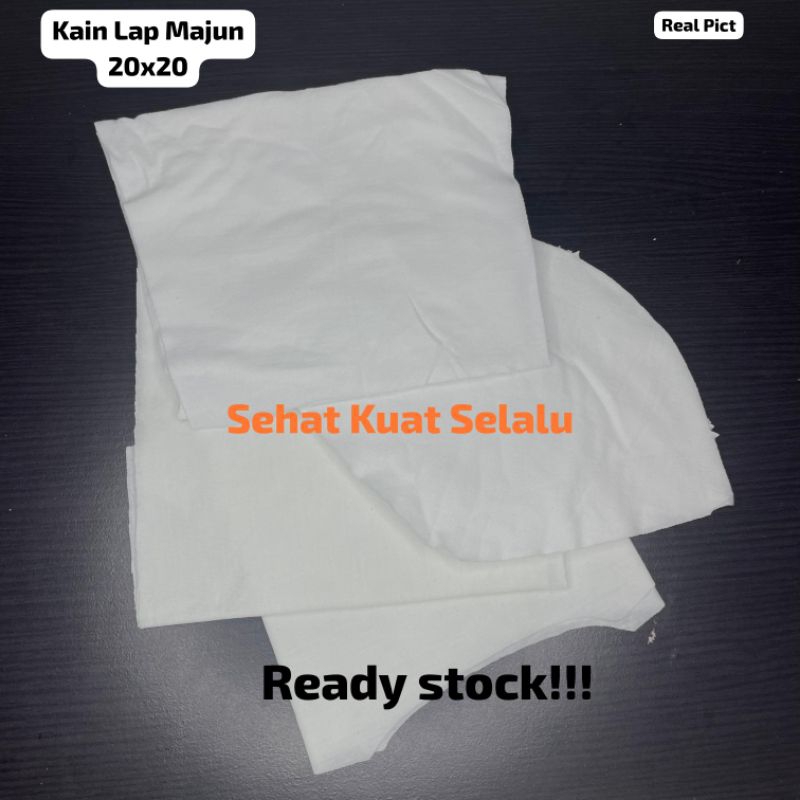Jual Kain Lap Majun Perca Katun Putih Isi 1kg Ukuran 20x20 | Shopee ...
