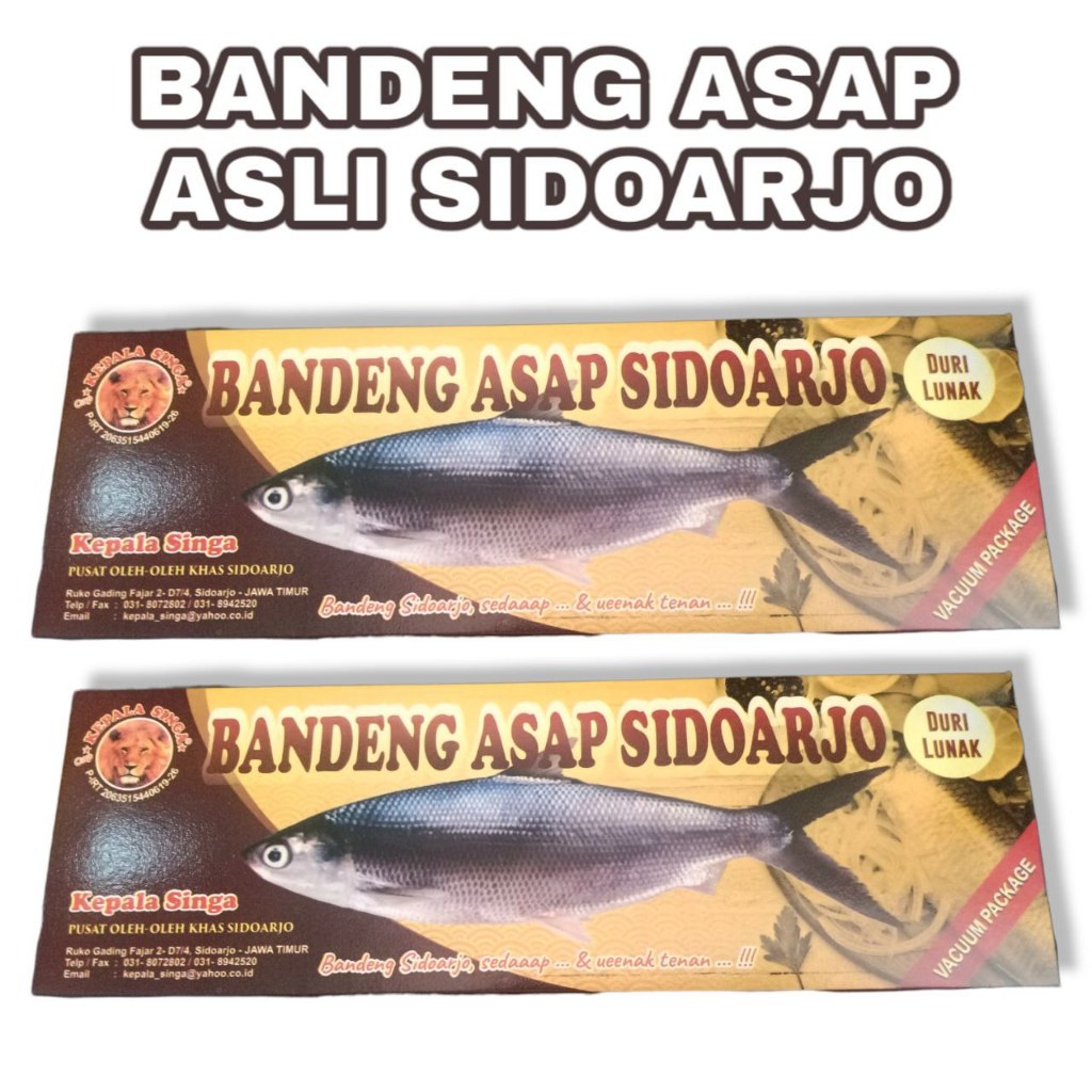 Jual KEPALA SINGA BANDENG ASAP ISI 2 KHAS SIDOARJO 350gr | Shopee Indonesia