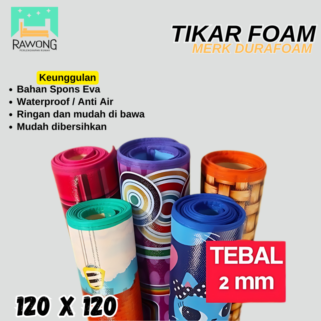 Jual Tikar Busa Spons TIkar Rilex Murah Ukuran 120 x 120 Tebal 2mm ...