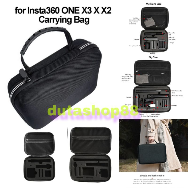 Jual TAS HARDCASE STORAGE for kamera insta360 X2 & insta360 ACTION CAM ...