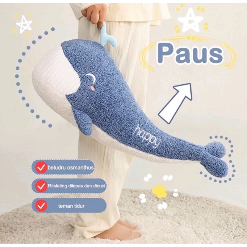 Jual Boneka ikan paus/ guling ikan/ bantal ikan/ ukuran 60cm | Shopee ...