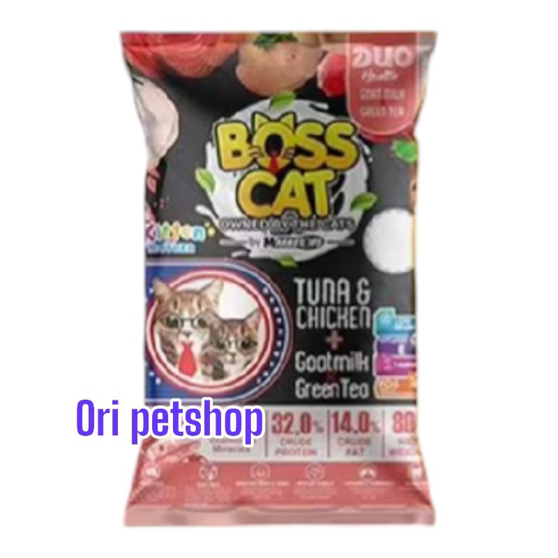 Jual Makanan Kucing Boss Cat Kitten Tuna & Chicken Kemasan 800G Dry ...