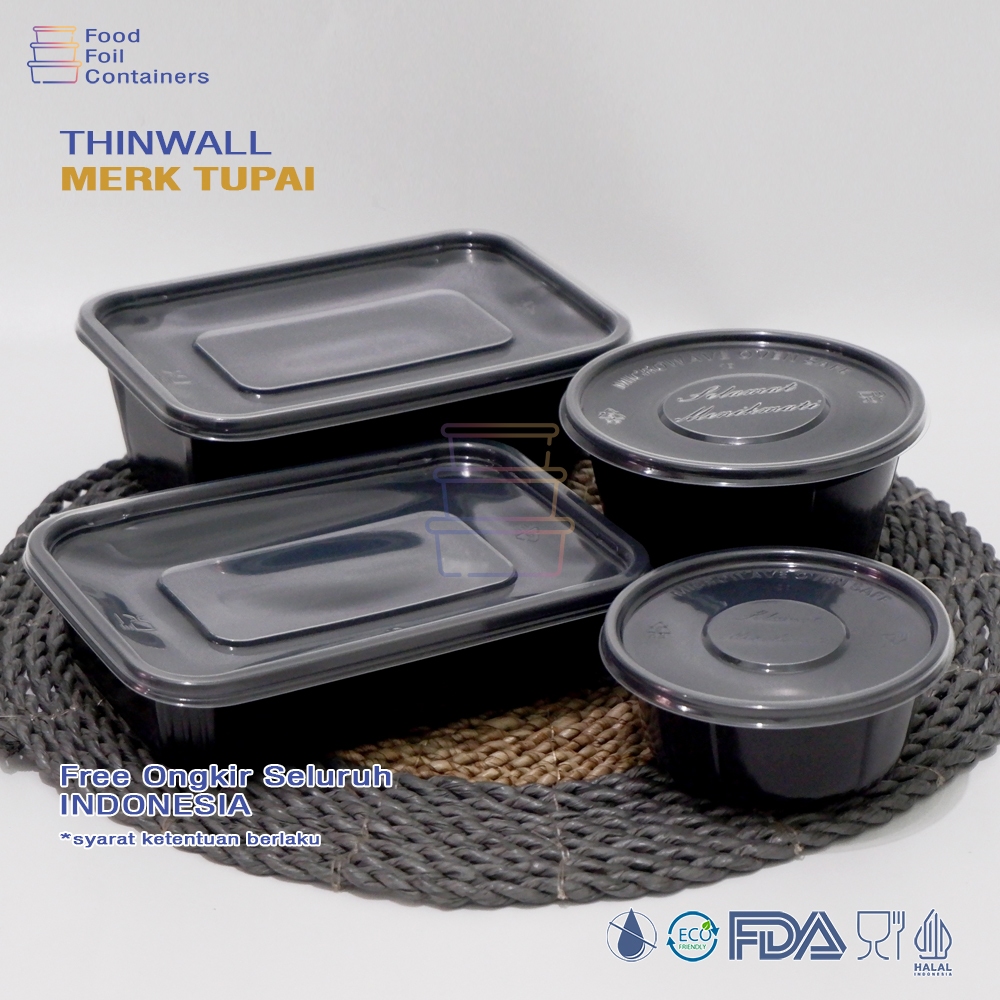 Jual TUPAI THINWALL HITAM / MANGKOK PLASTIK HITAM ISI 25 PCS | Shopee ...