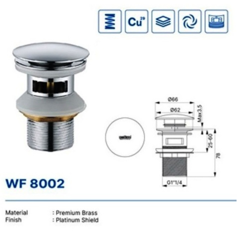 Jual WASTE FITTING POP-UP DEKKSON WF 8002 CP Lubang Air Pembuangan ...
