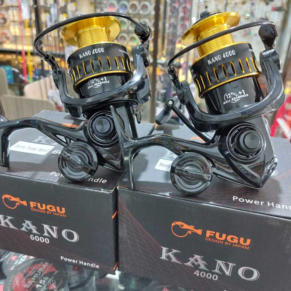 Jual REEL SPINNING POWER HANDLE 12+1BB MERK FUGU KANO (FREE EXTRA TUTUP ...