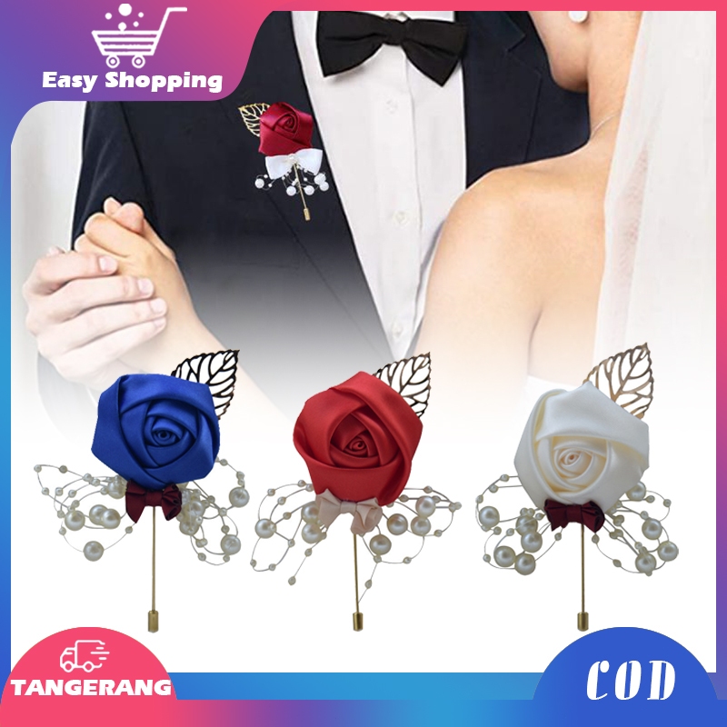 Jual Corsage Jas Yang Halus Boutonniere Wedding Bunga Jas Pin Jas ...