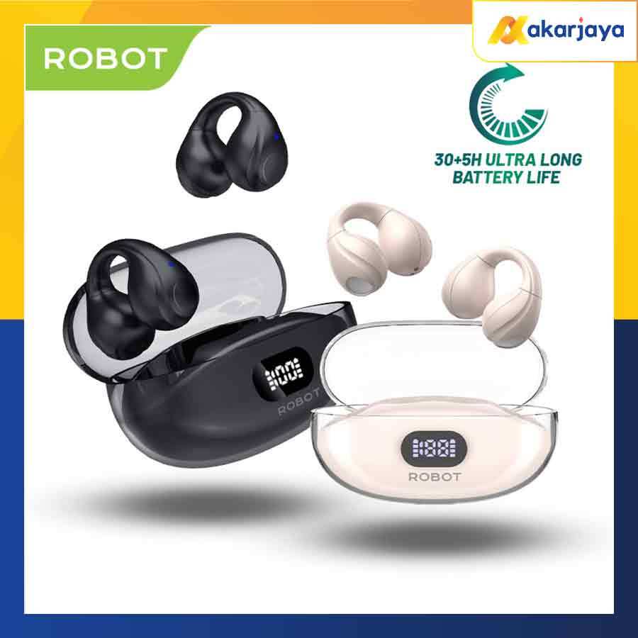 Jual Robot Air 10 OWS TWS Open Ear Clip Style Earphone Jepit LED ...