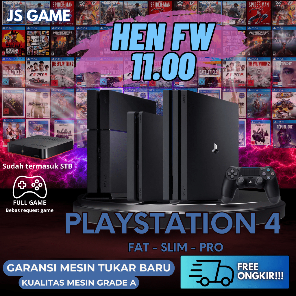 Jual PS4 HEN 12.02 Playstation 4 Hen Fat/Slim/Pro FW 12.02 Garansi 12 Bulan | Shopee Indonesia
