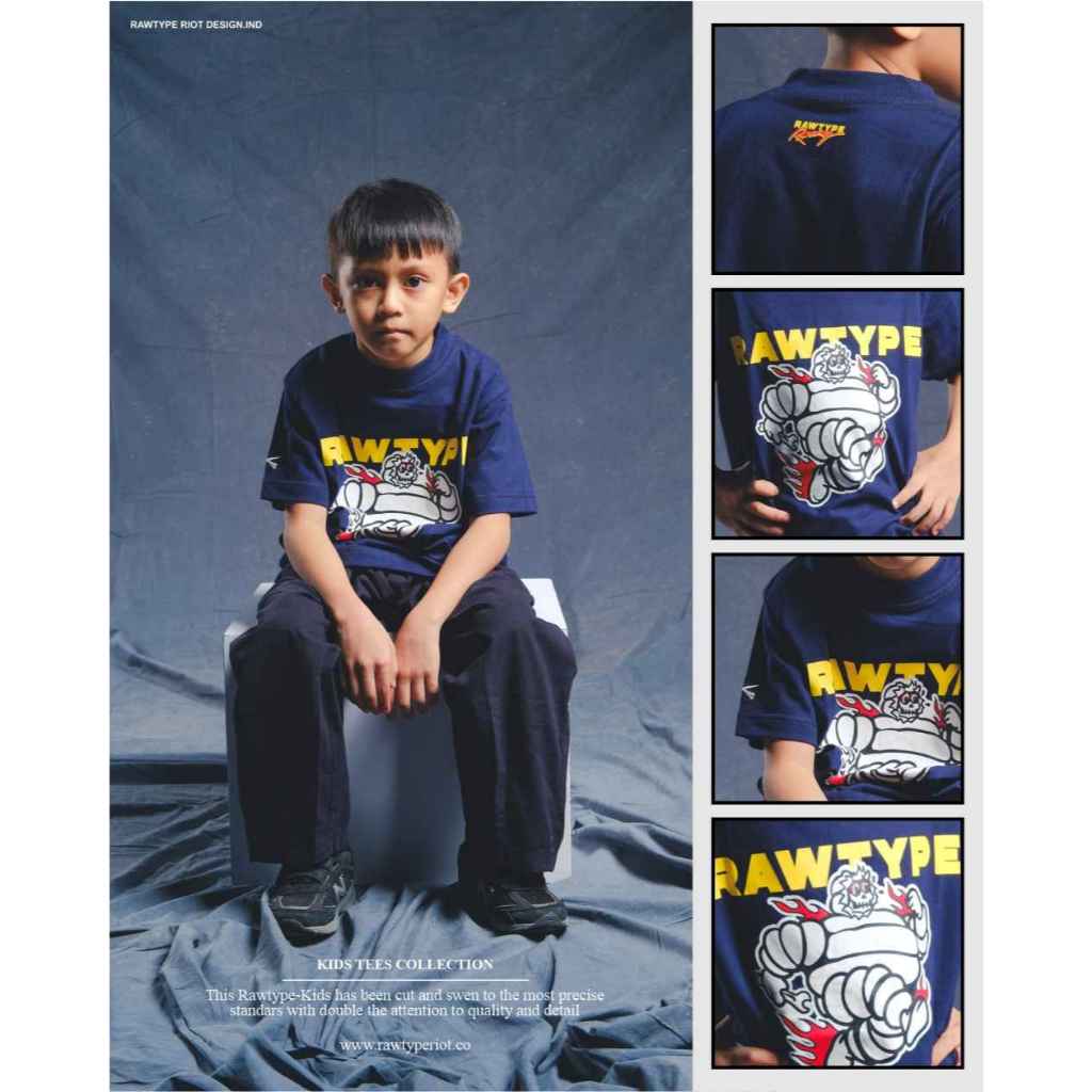Jual RAWTYPE RIOT Racing Flames Kids Tees - Navy | Shopee Indonesia