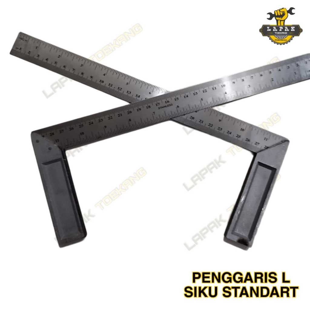 Jual Penggaris L Siku Tukang Standart Grafir 12" 30cm Angel Ruler 90 ...