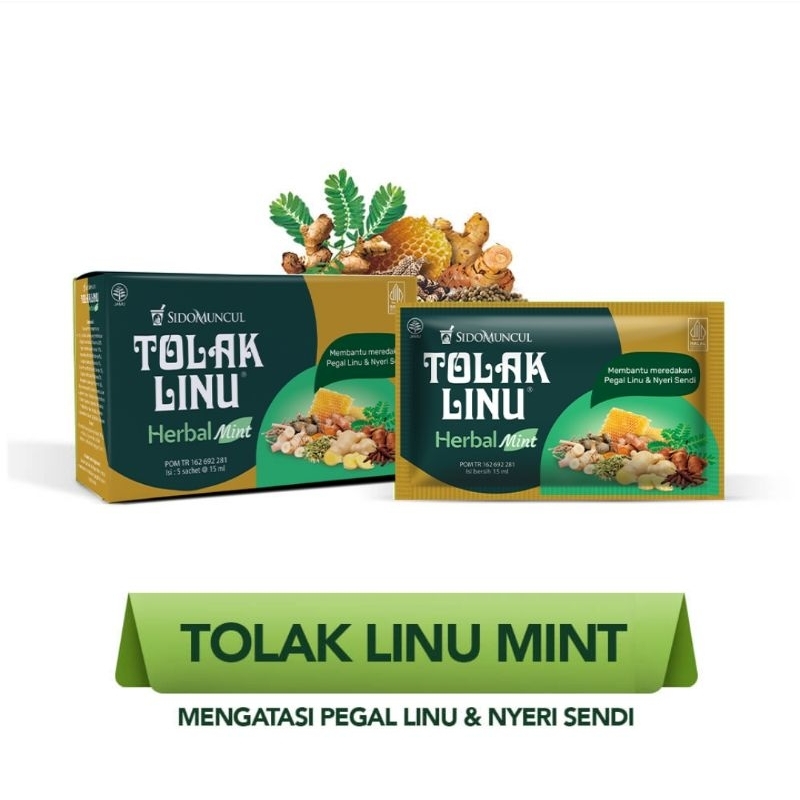 Jual Tolak Linu MINT HERBAL Cair - per Dus @ 5 Sachet - untuk Pegel ...