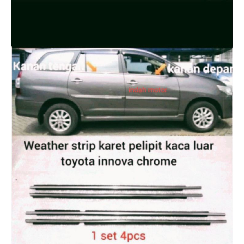 Jual water strip/pelipit kaca mobil kijang innova lama crom th 2007 ...