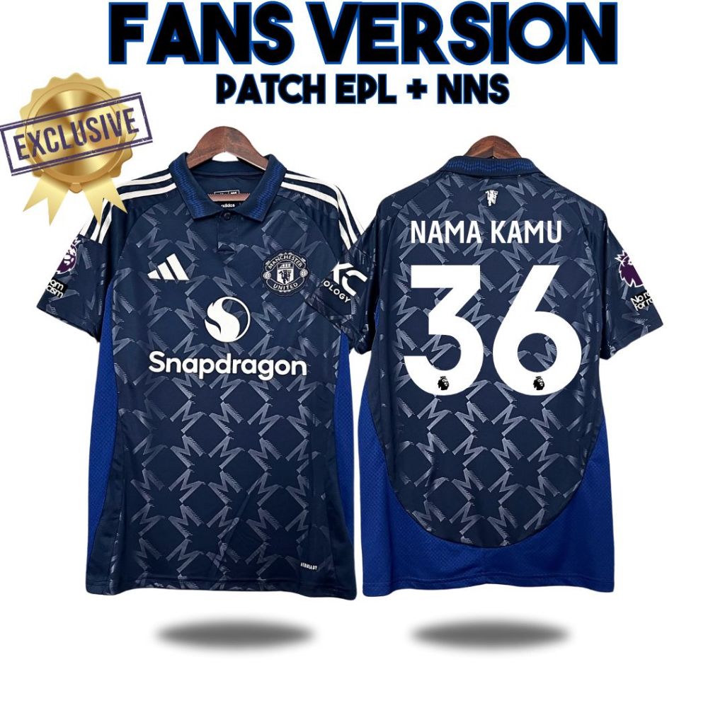 Jual FANS Jersey Manchester United 2024 2025 Away Baju Sepak Bola MU ...