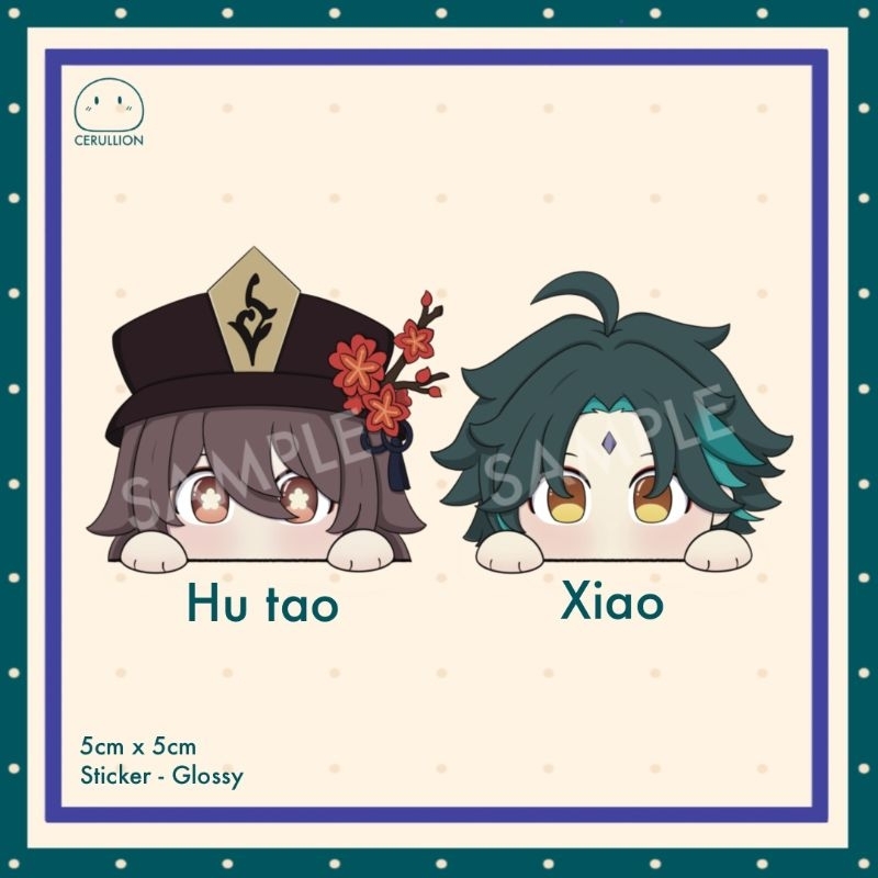 Jual Sticker - Genshin Impact Hu Tao/Xiao | Shopee Indonesia