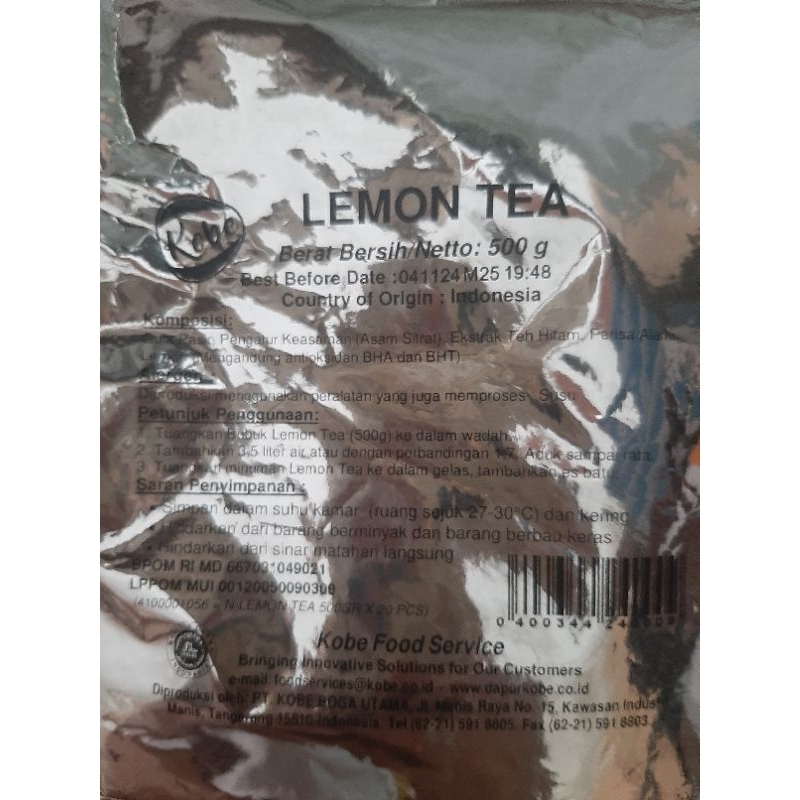 Jual Lemon Tea KOBE 500gram expired 4 NOVEMBER 2024 | Shopee Indonesia
